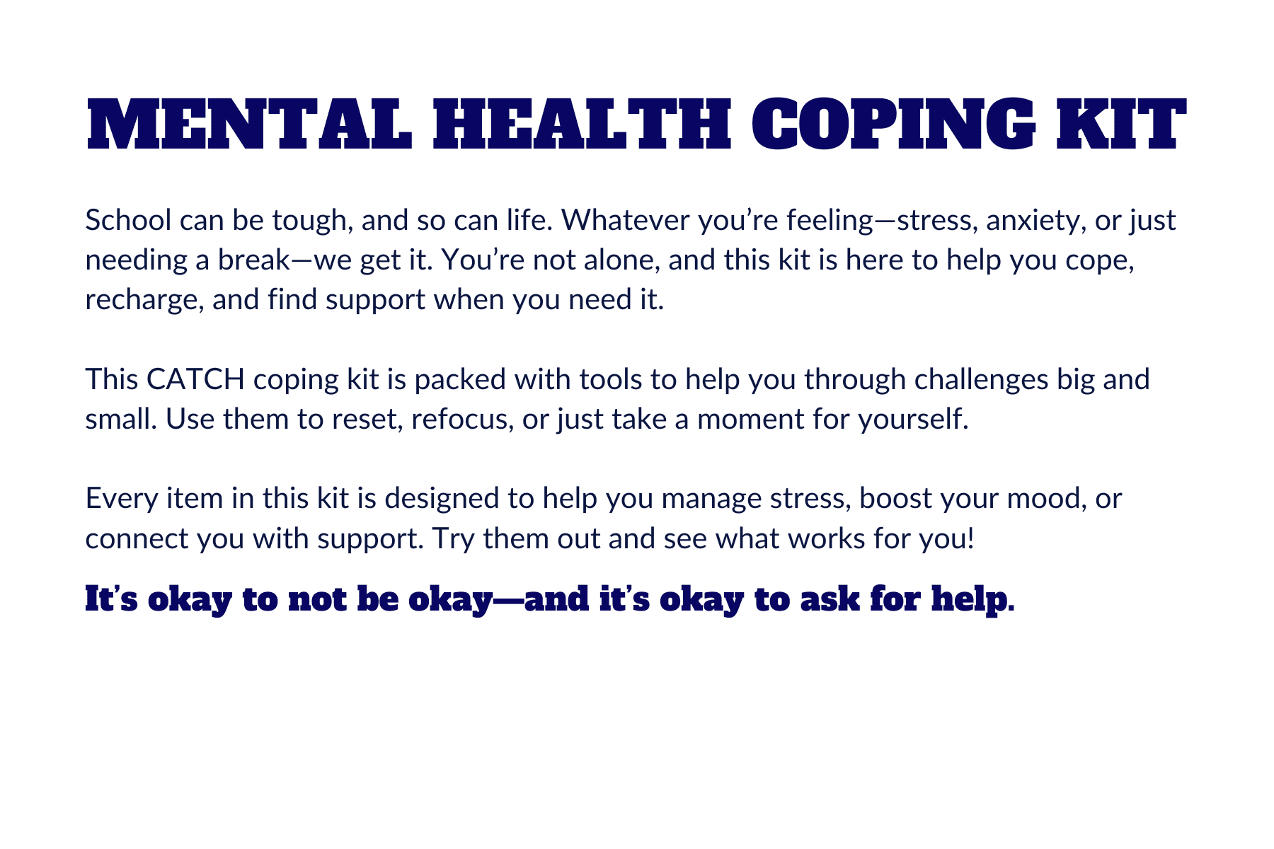 Coping Kits | CATCH